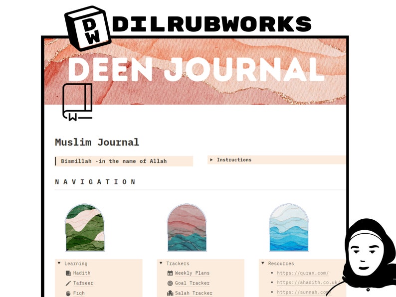 Muslim Deen Notion Template Ramadan Journal Notion Muslim - Etsy