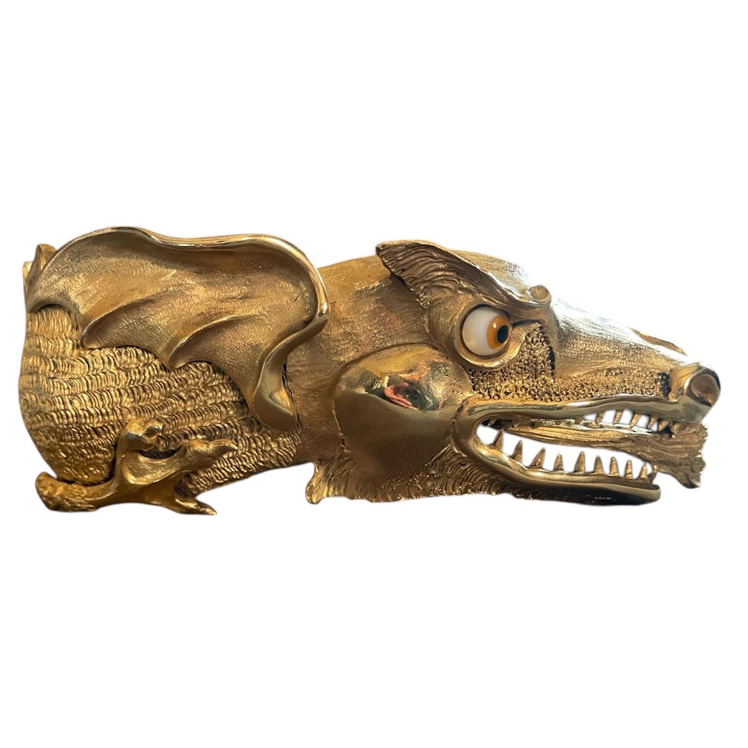 Christopher Ross 24K Gold-plated Dragon Buckle and Leather Belt - Etsy