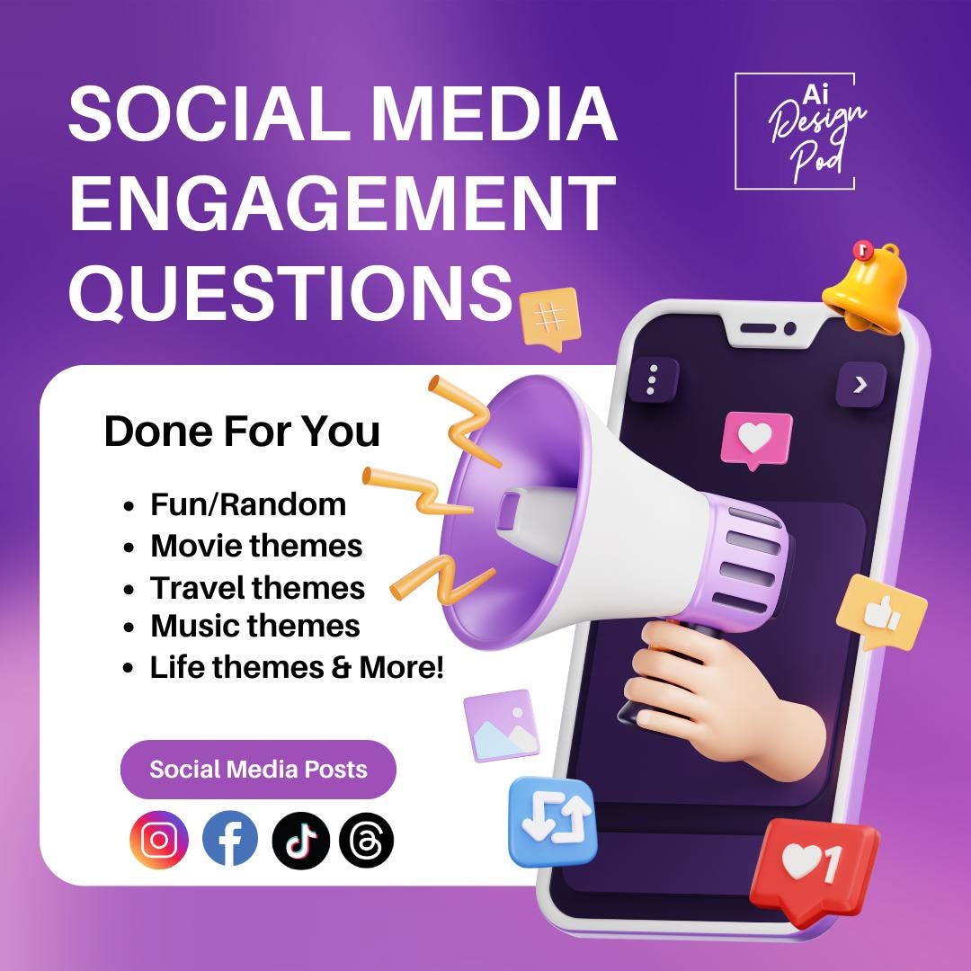Social Media Engagement Questions | Social Media Post Ideas | Instant ...