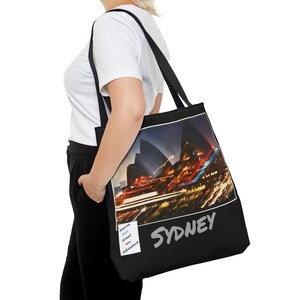 SYDNEY BLACK TOTE | Sydney Opera House Night Tote | Sydney Travel ...