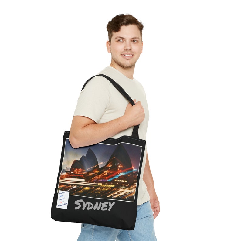 SYDNEY BLACK TOTE | Sydney Opera House Night Tote | Sydney Travel ...