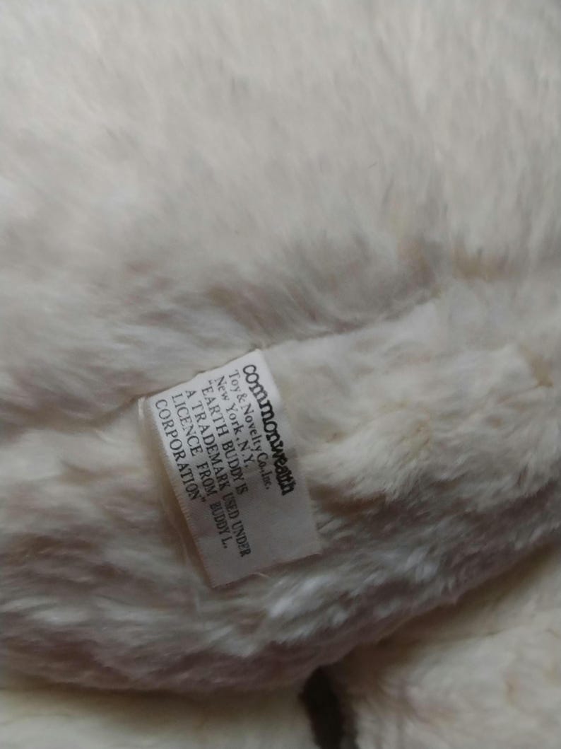 Commonwealth "earth Buddy" White Bear Blue Eyes Xmas Bow Medium 18 ...