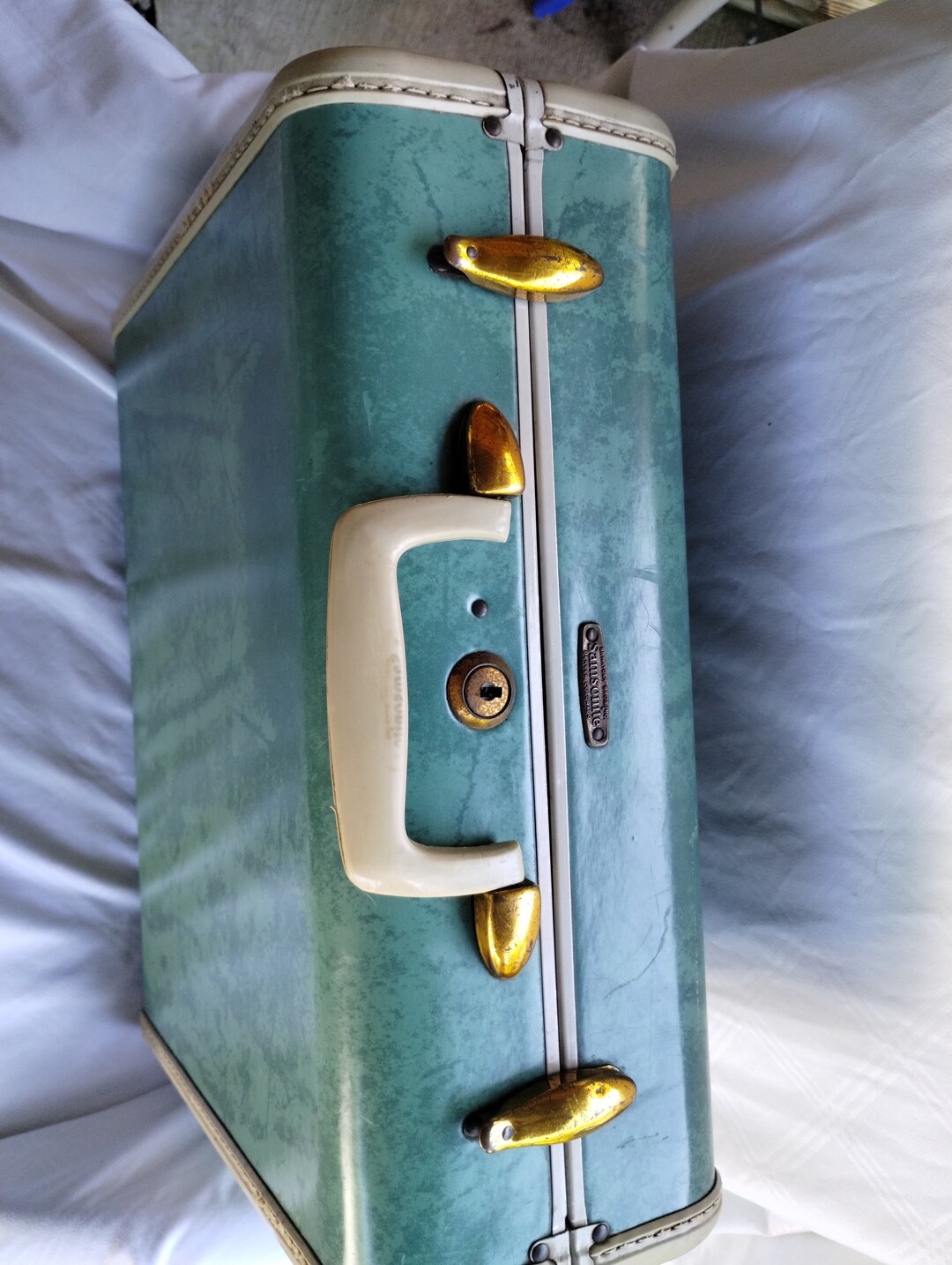 Vintage Samsonite Suitcase 15 1/2 in Long X 12 in Wide X7 in Deep Green ...