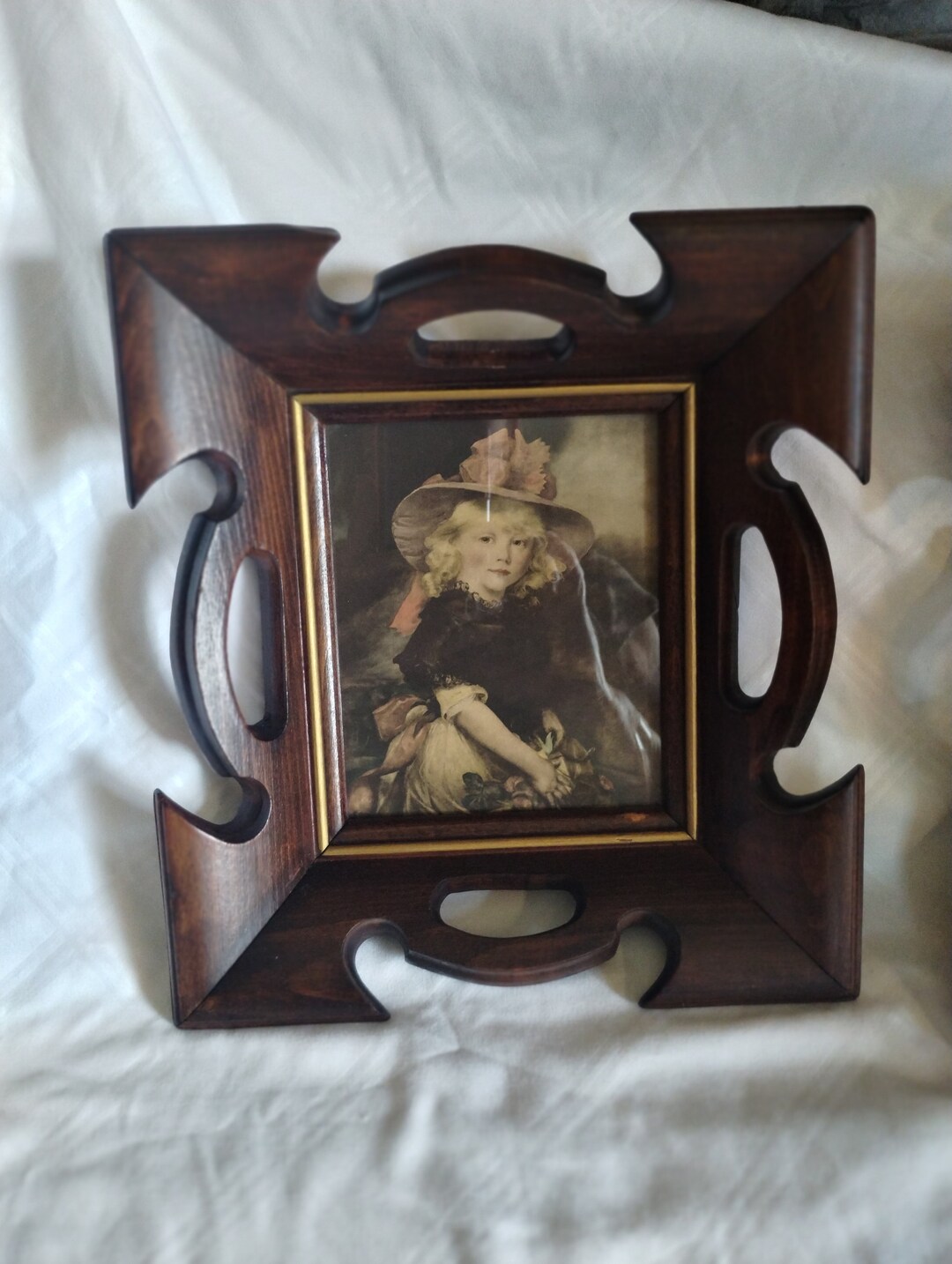 Two 1950's 3D Small Wood Frame With Sepia Toned Pictures. Rare Design ...