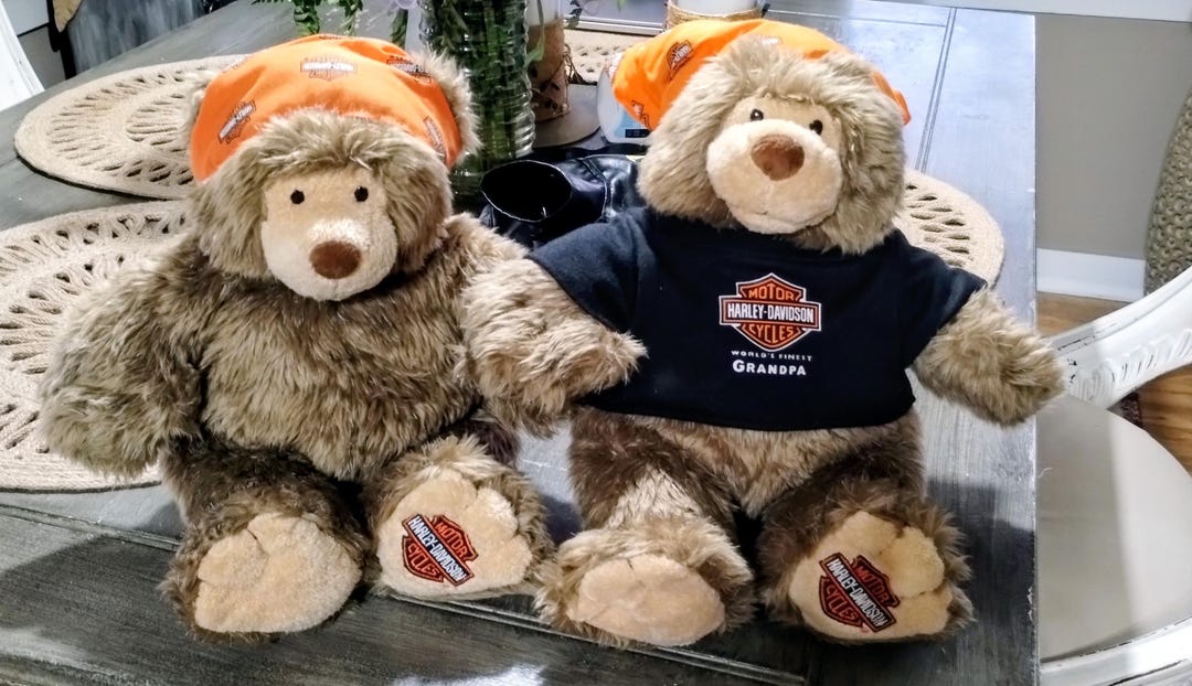 Two 2004 Licensed Plush 13" Harley Davidson Bears With Attire - Etsy