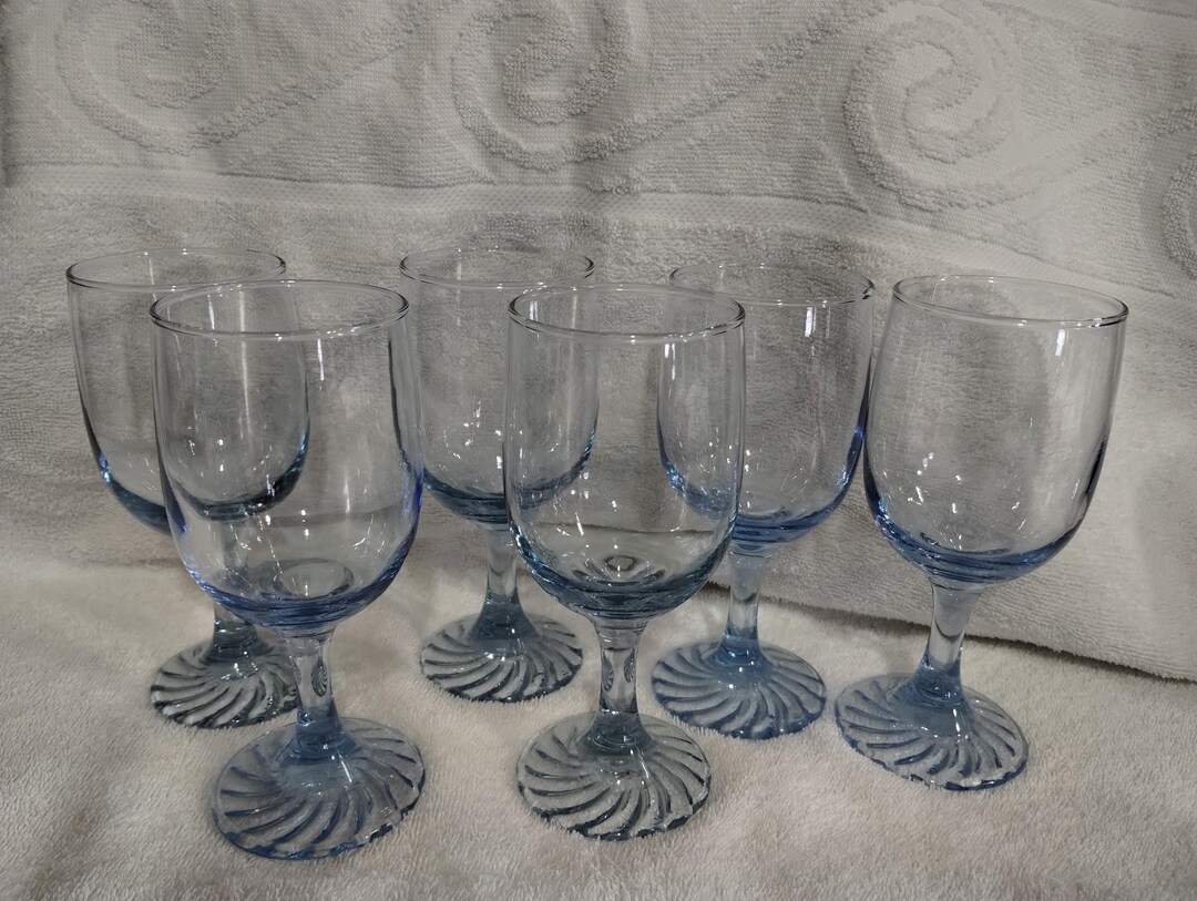 Libbey Misty Blue Swirl Sapphire Iced Tea Glasses, Set of 6 - Etsy