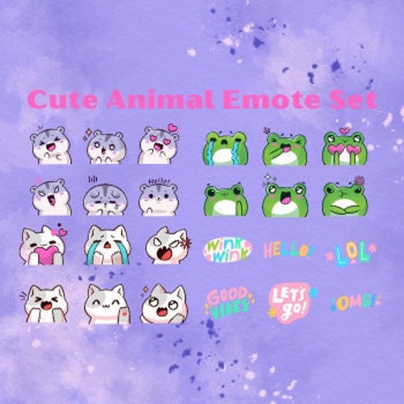 Multipack Cute Animals Emote Set Twitch Emotes Digital - Etsy