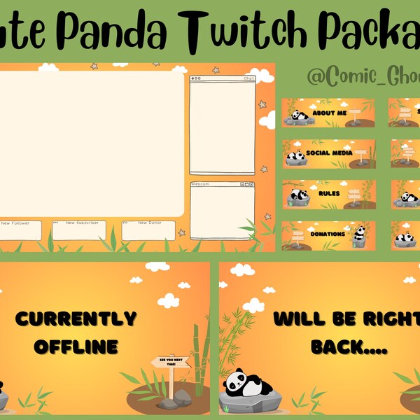 Twitch Panda Overlay - Etsy