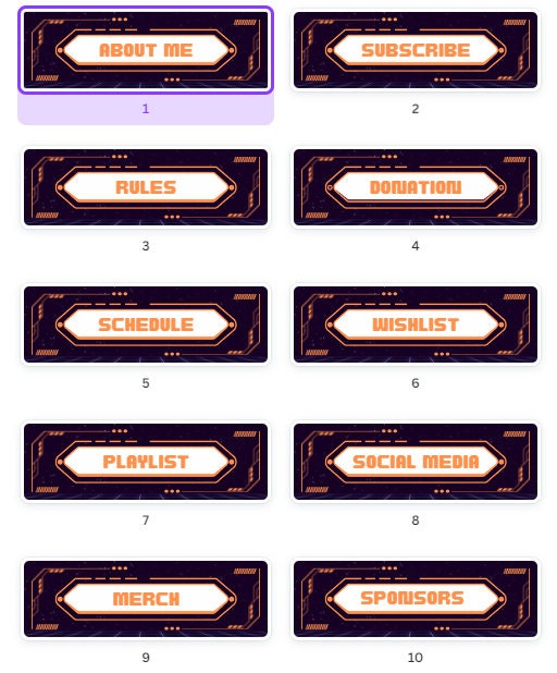 Multipack Twitch Panel Set, Twitch Panels, Downloadable, Digital Art - Etsy