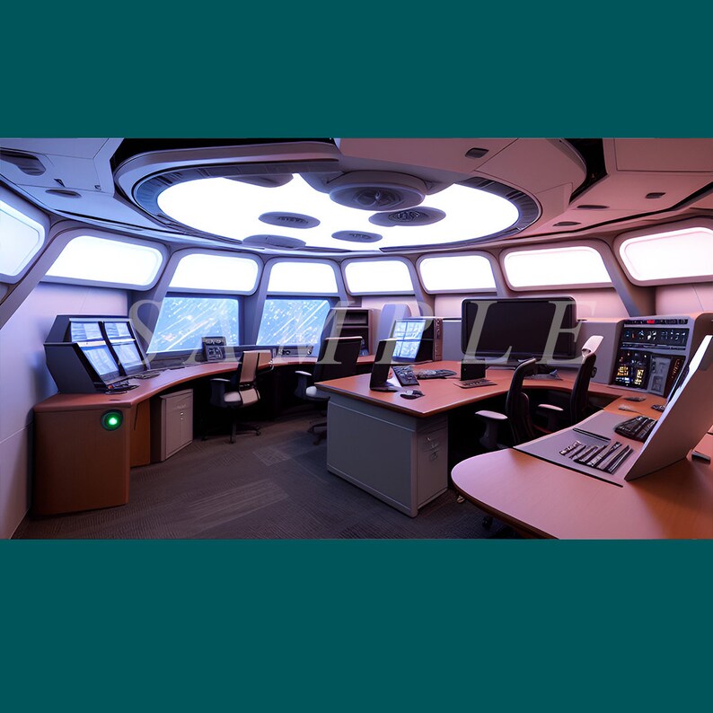 Starship Office Zoom Backgrounds | Sci-fi Conference Room (25 Digital ...