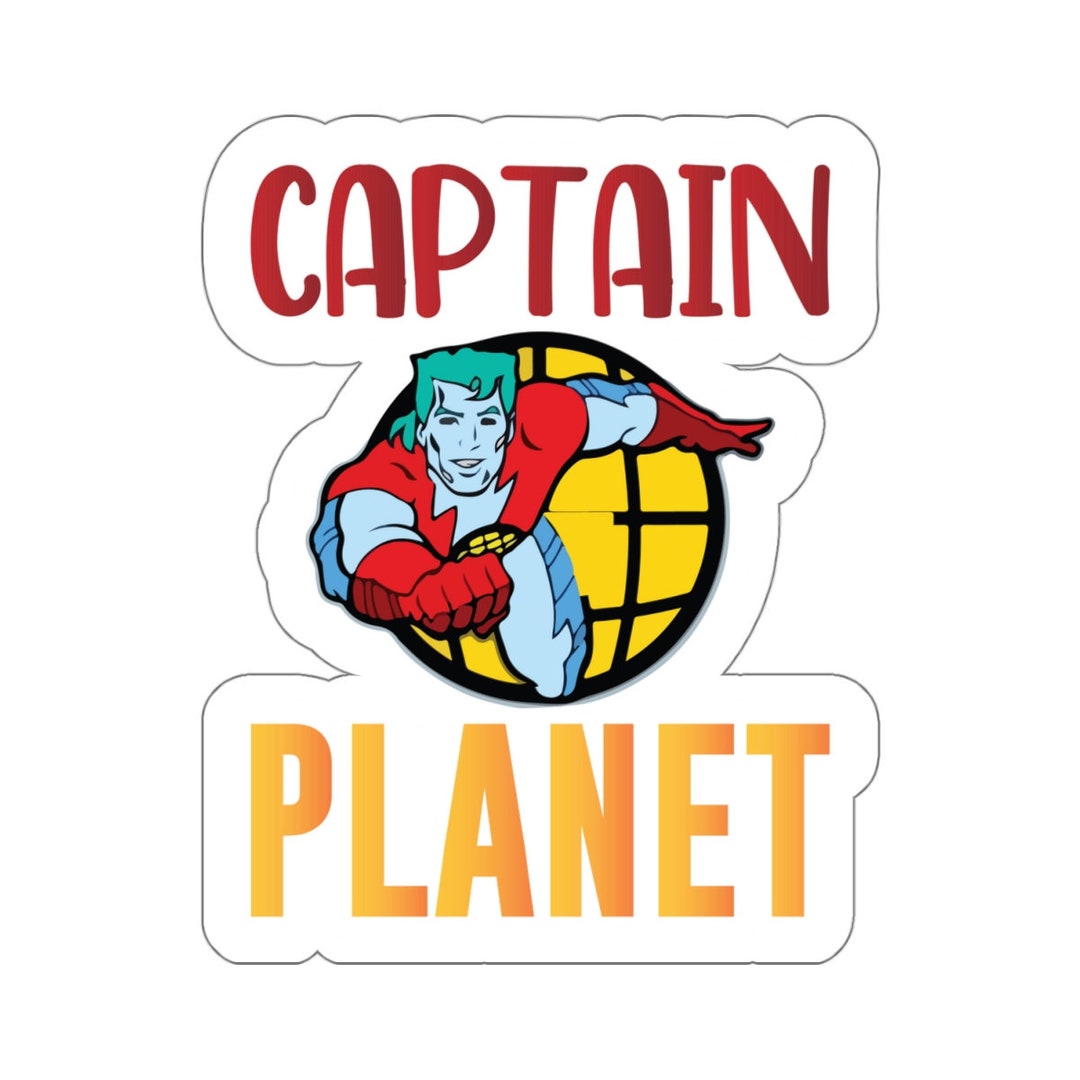 Captain Planet Sticker - 90s Cartoon Vinyl Decal - Etsy
