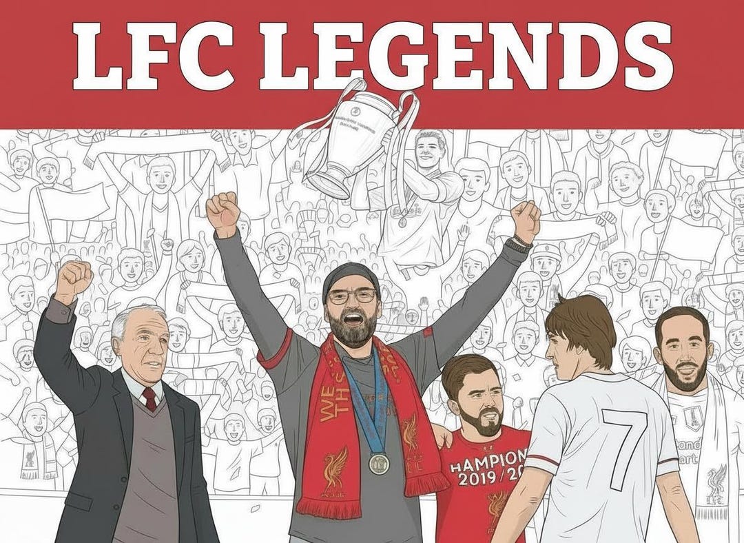 Liverpool FC LEGENDS Colouring Pages | Kids Football Activity (digital ...