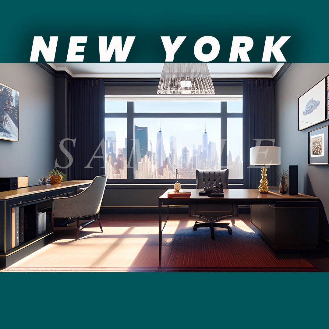 New York Office Zoom Background | City View Backdrop (digital Download ...