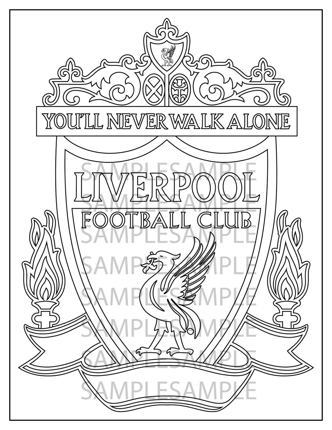 Liverpool FC Colouring Pages | Digital Download | Colouring LFC ...