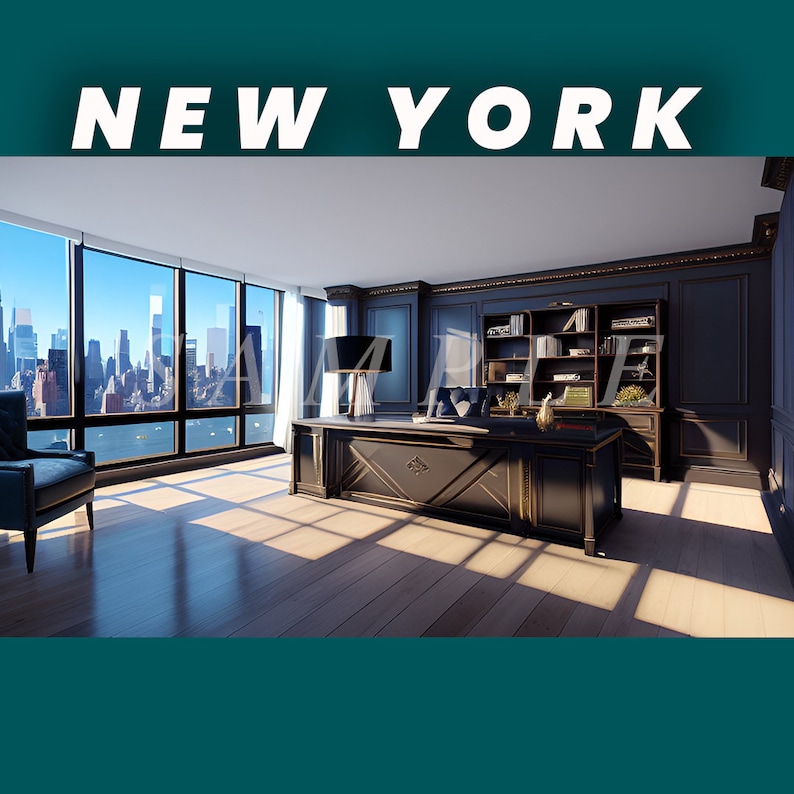 New York Office Zoom Background | City View Backdrop (digital Download ...
