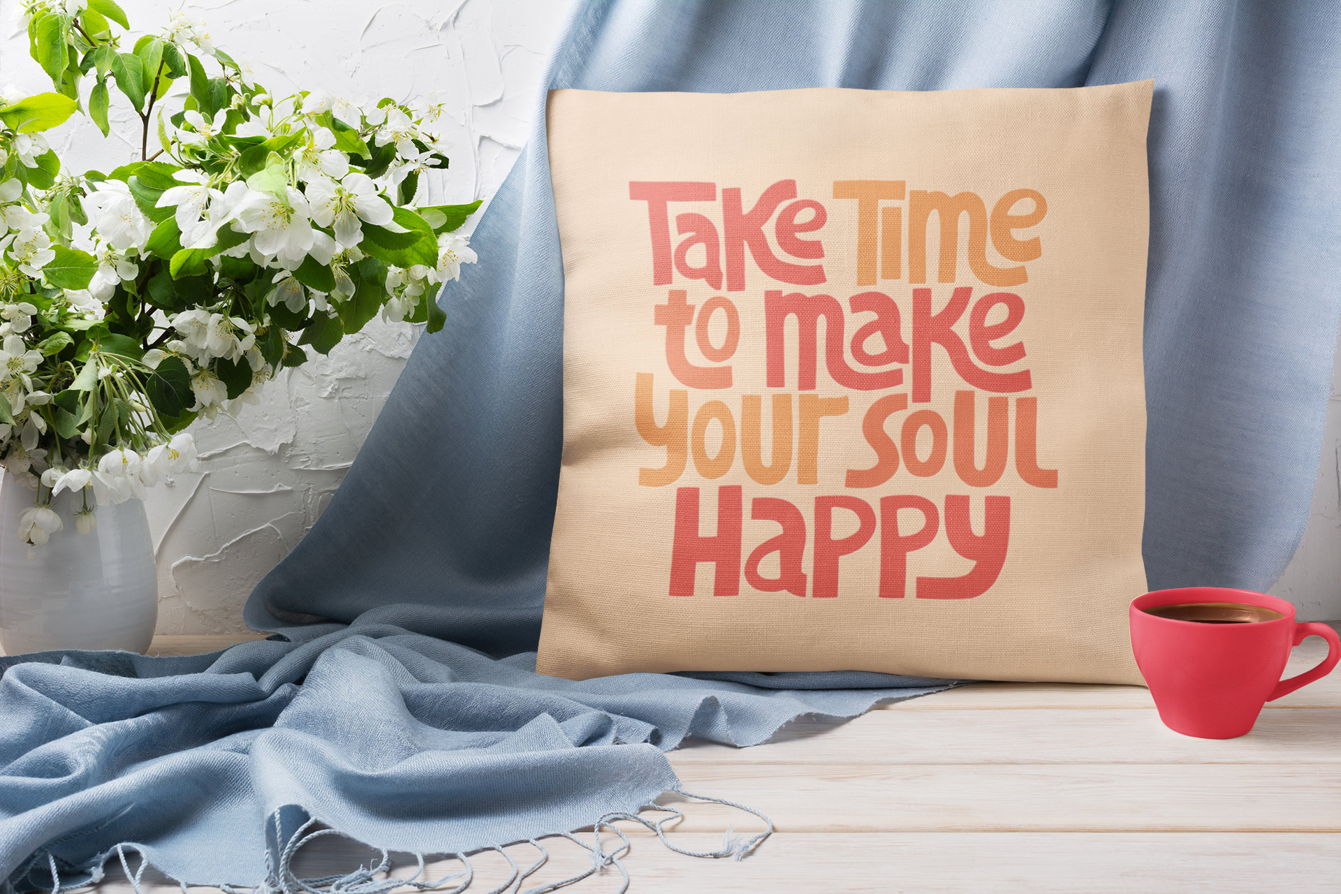 Peach Accent Pillow, Daily Affirmation, Inspirational Quotes, Pillow ...