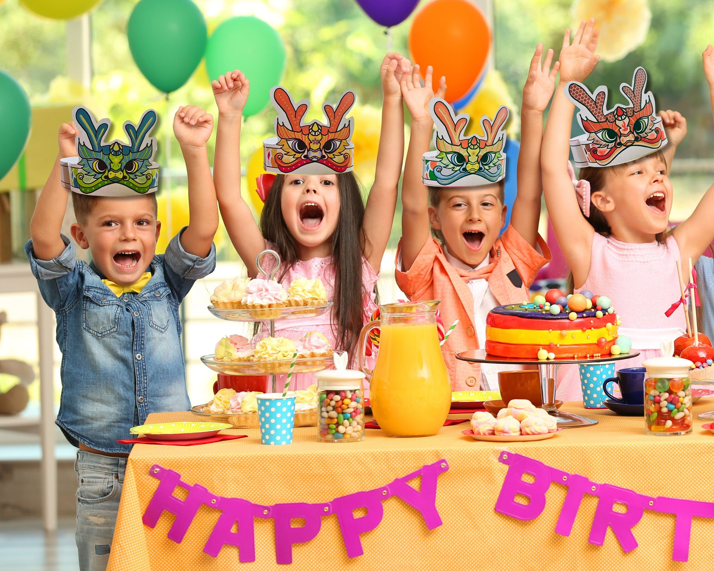 Paper Hat Dragon Crown Printable Dragon Birthday Hat Dragon Coloring ...