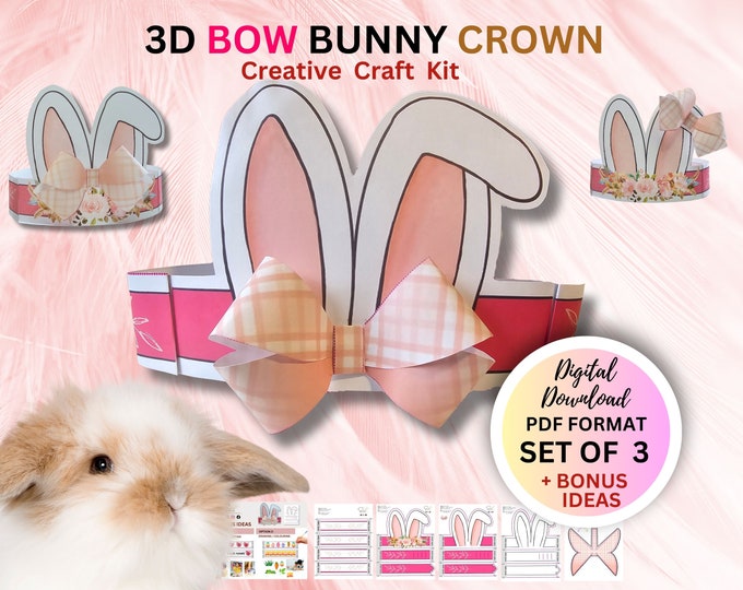 Rabbit Coloring Craft for Kids, Rabbit Ears Headband, Imagination Play ...