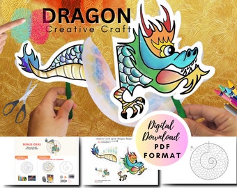 Lunar New Year Dragon Craft, Printable Dragon Template, Cootie Catcher ...