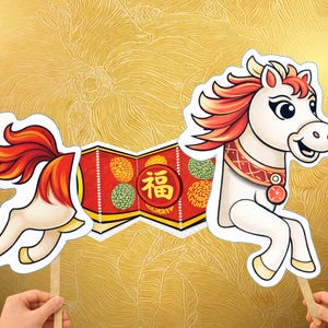 Horse Puppet Craft Printable for Kids Chinese Zodiac Horse Craft ...
