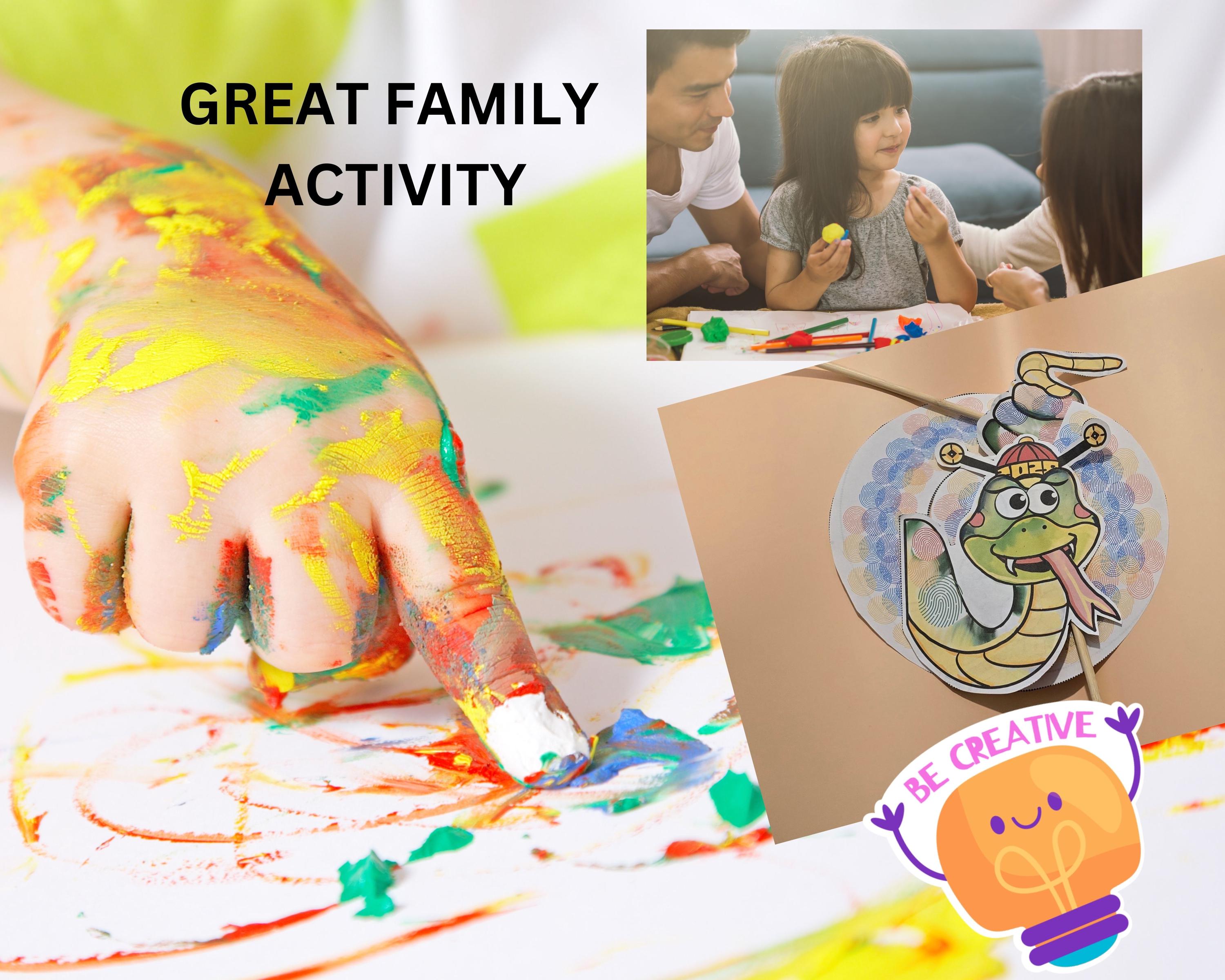 Lunar New Year 2025 Cute Snakes Craft Kit Printable With Fingerprint ...