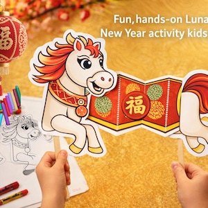 Horse Puppet Craft Printable for Kids Chinese Zodiac Horse Craft ...