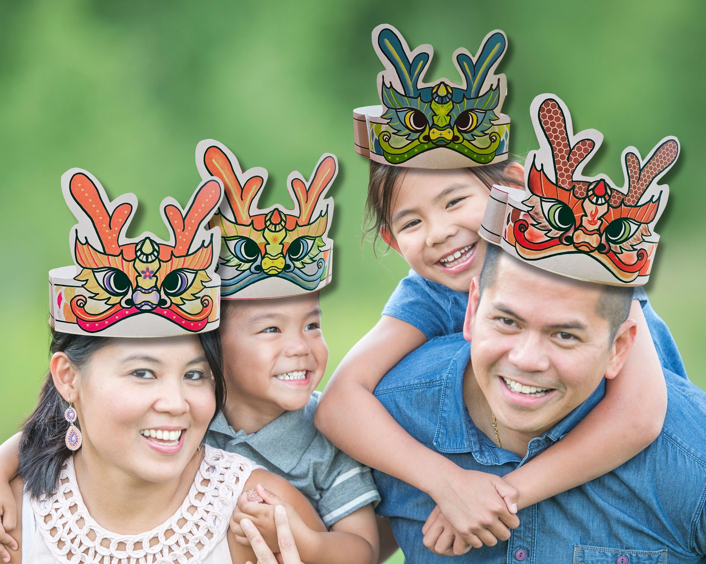 Paper Hat Dragon Crown Printable Dragon Birthday Hat Dragon Coloring ...