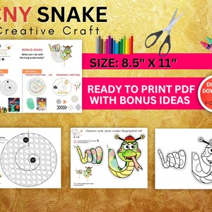 Lunar New Year 2025 Cute Snakes Craft Kit Printable With Fingerprint ...