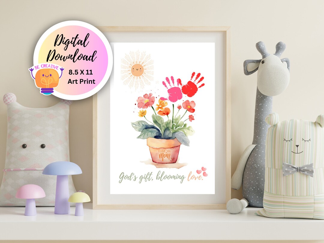 Handprint Art Printable for Mom & Grandma Easter Handprint Printable ...