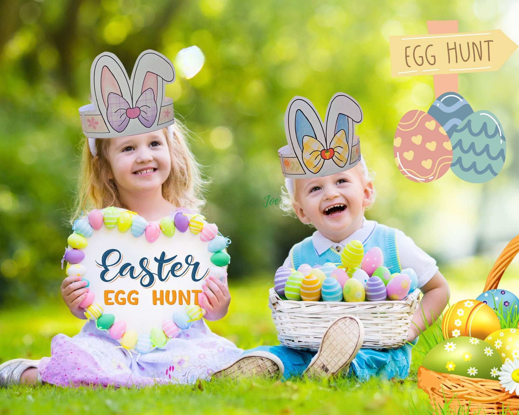 Creative Craft Kit Bunny Ear Bow Paper Crown Printable Coloring ...