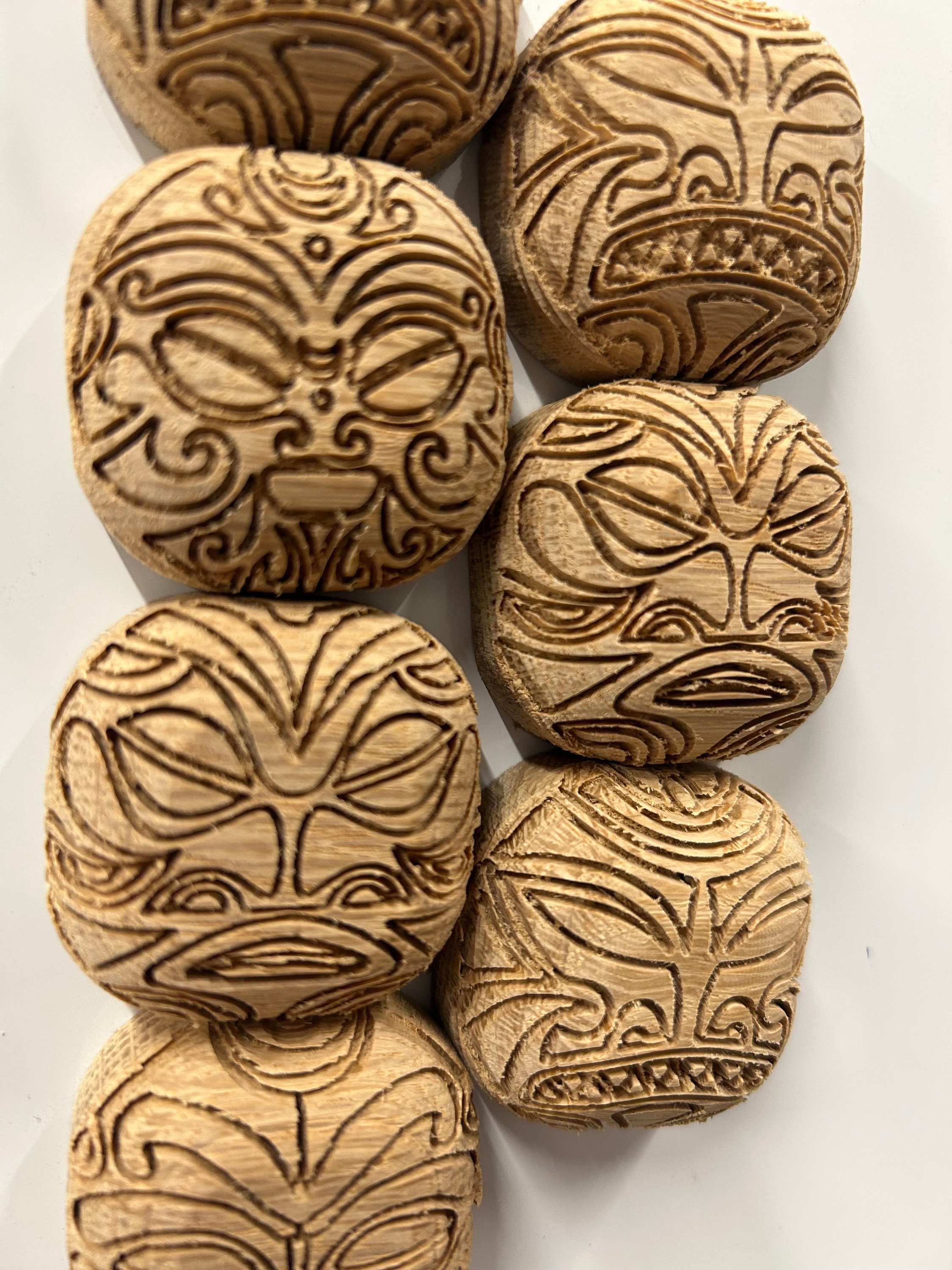 Solid Oak Tiki Maori Style Totem Executive Wood Desk Toy Stress ...