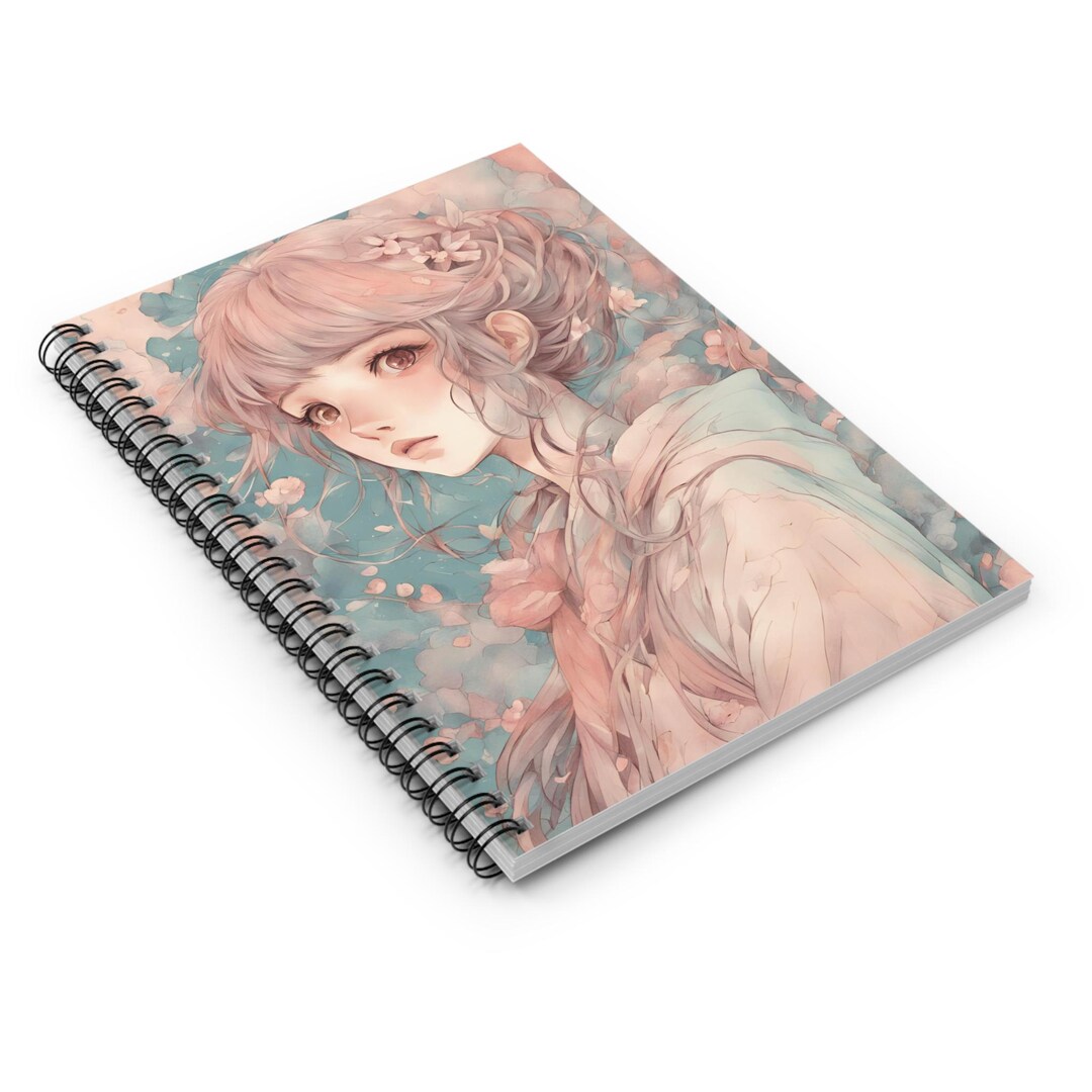 Spiral Notebook Ruled Line Anime Girl - Etsy