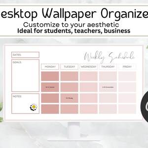 Desktop Wallpaper Organizer Aesthetic, Customizable With Canva, School ...