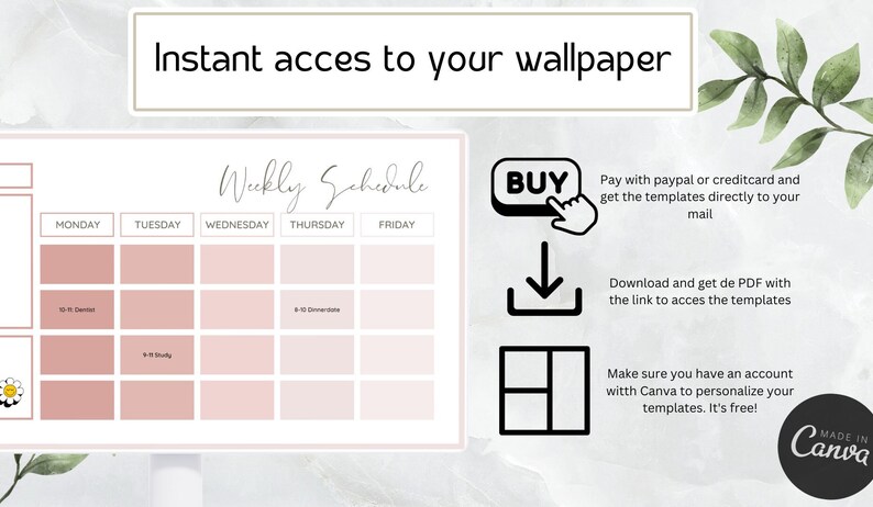Desktop Wallpaper Organizer Aesthetic, Customizable With Canva, School ...