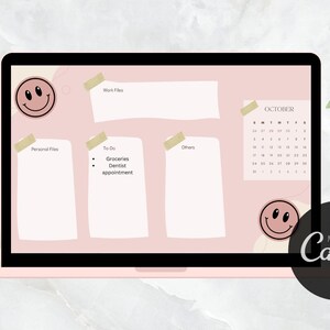 Desktop Wallpaper Organizer Aesthetic, Customizable With Canva, School ...