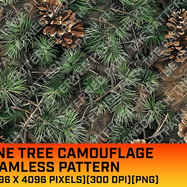 Cedar Tree Digital Seamless Pattern, Hunting Camo, Camouflage, Tree ...