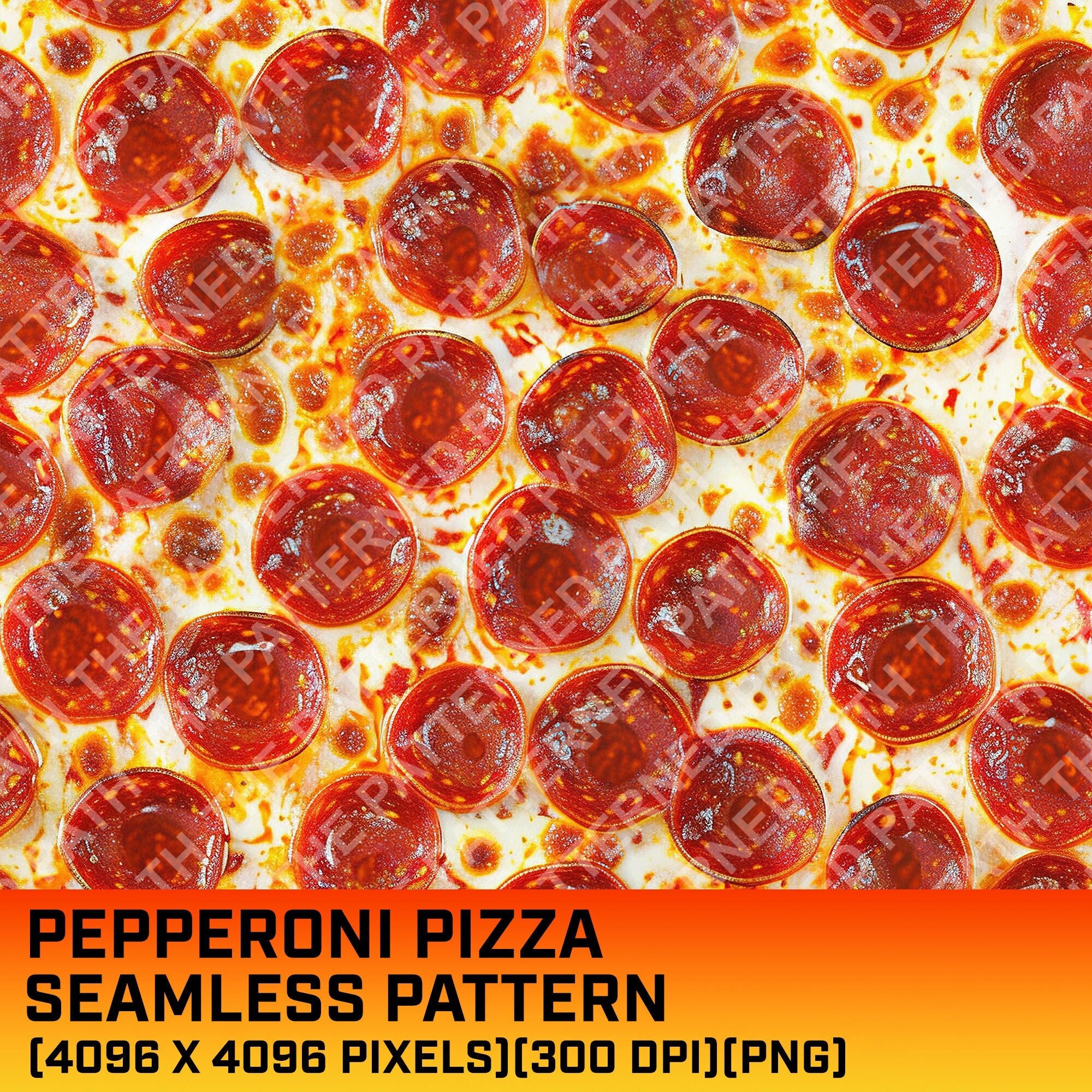 Pepperoni Pizza Digital Seamless Pattern, Pizza Cheese Texture, Food ...