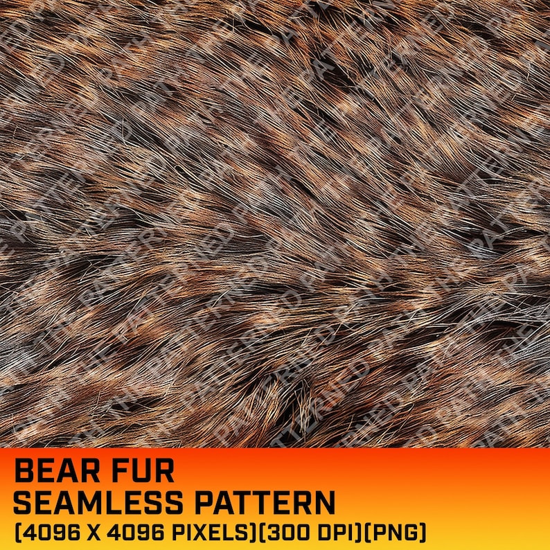 Bear Animal Fur Digital Seamless Texture Pattern, Fur Pelt Texture ...