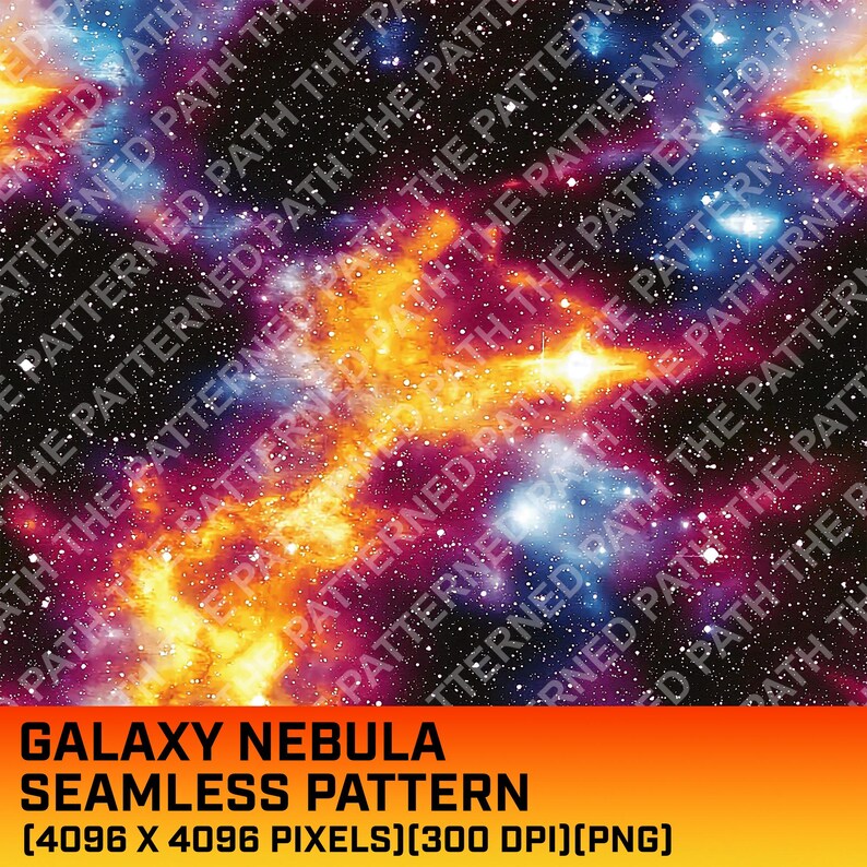 Galaxy Outer Space Nebula Seamless Digital Pattern, Galactic Cosmic ...
