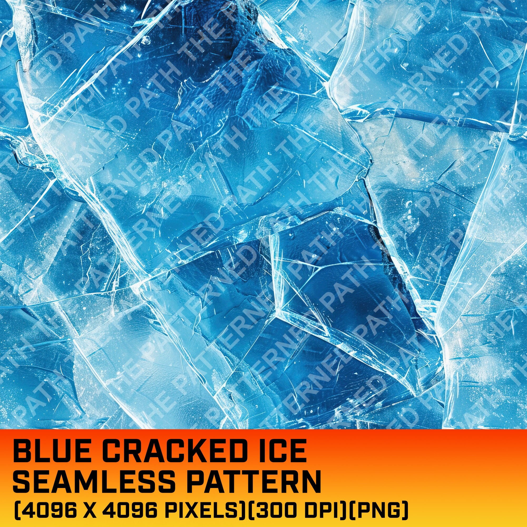 Cracked Blue Ice Seamless Digital Pattern, Ice Frozen Texture ...