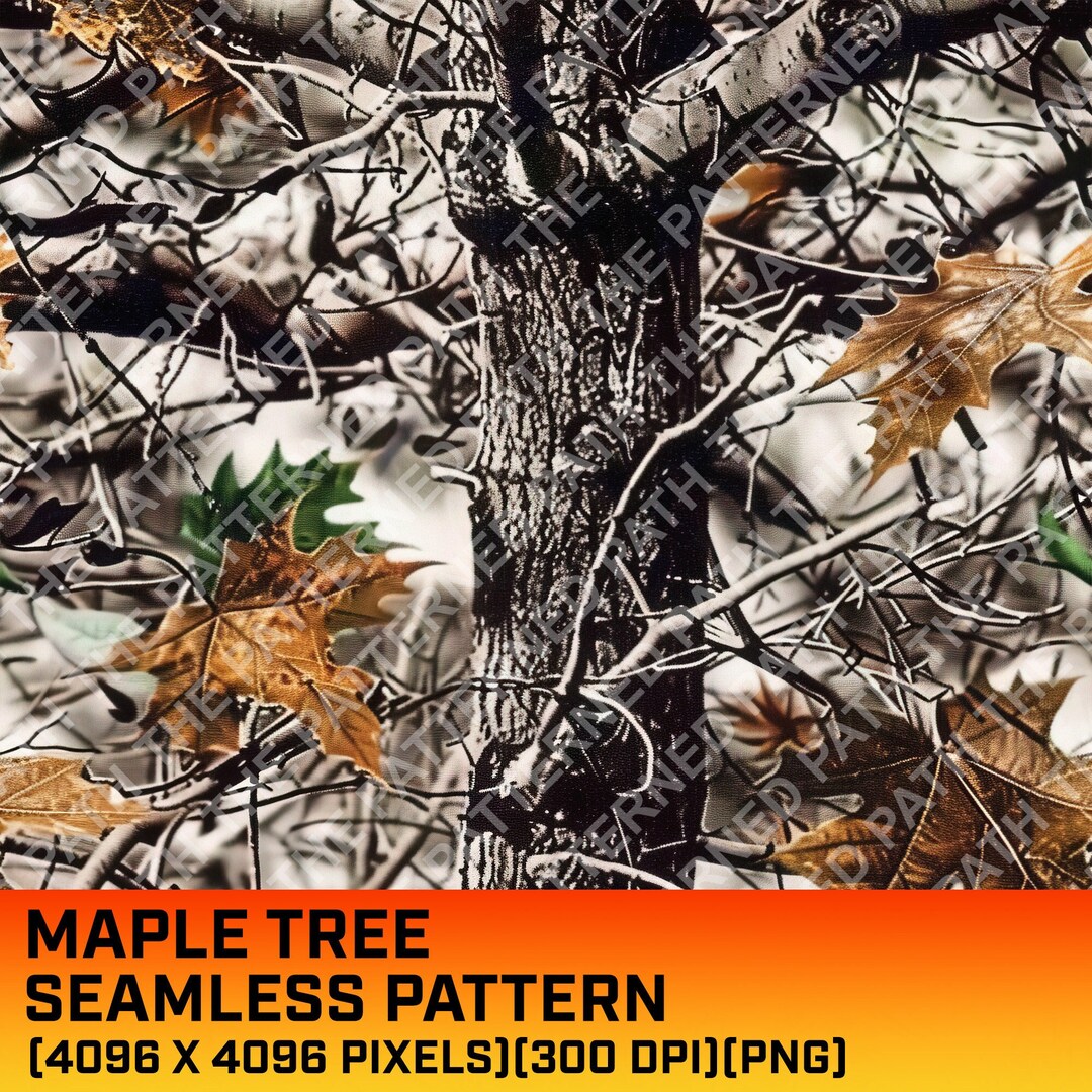 Maple Tree Camouflage Seamless Digital Pattern, Camo, Hunting, Maple ...