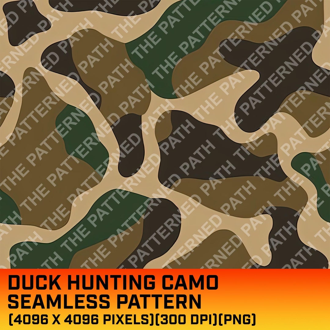 Duck Hunting Digital Camo Pattern, Seamless File, Vintage Old School ...