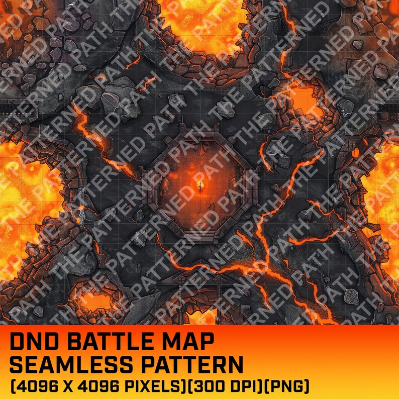 Volcanic Cavern Dungeon Seamless Digital Pattern Texture, Dnd Battle ...