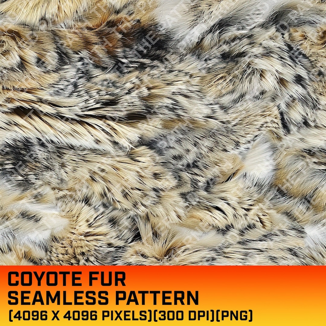 Coyote Fur Texture Seamless Digital Pattern, Animal Fur Texture ...