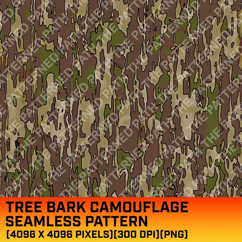 Tree Bark Camouflage Pattern, Digital Paper, Hunting Camo, Digital Art ...