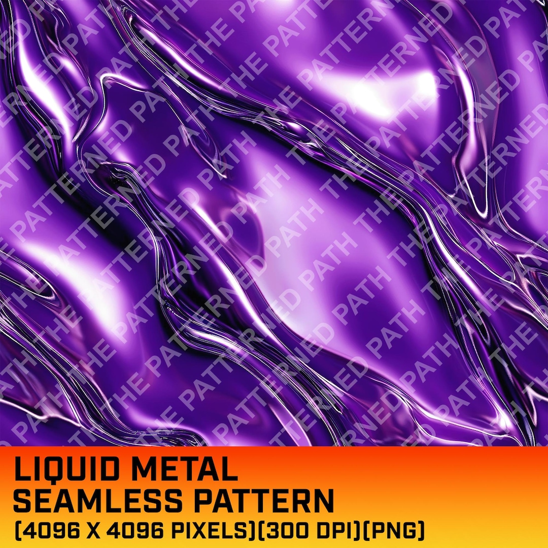 Purple Liquid Metal Seamless Digital Pattern, Metallic Texture, Steel ...