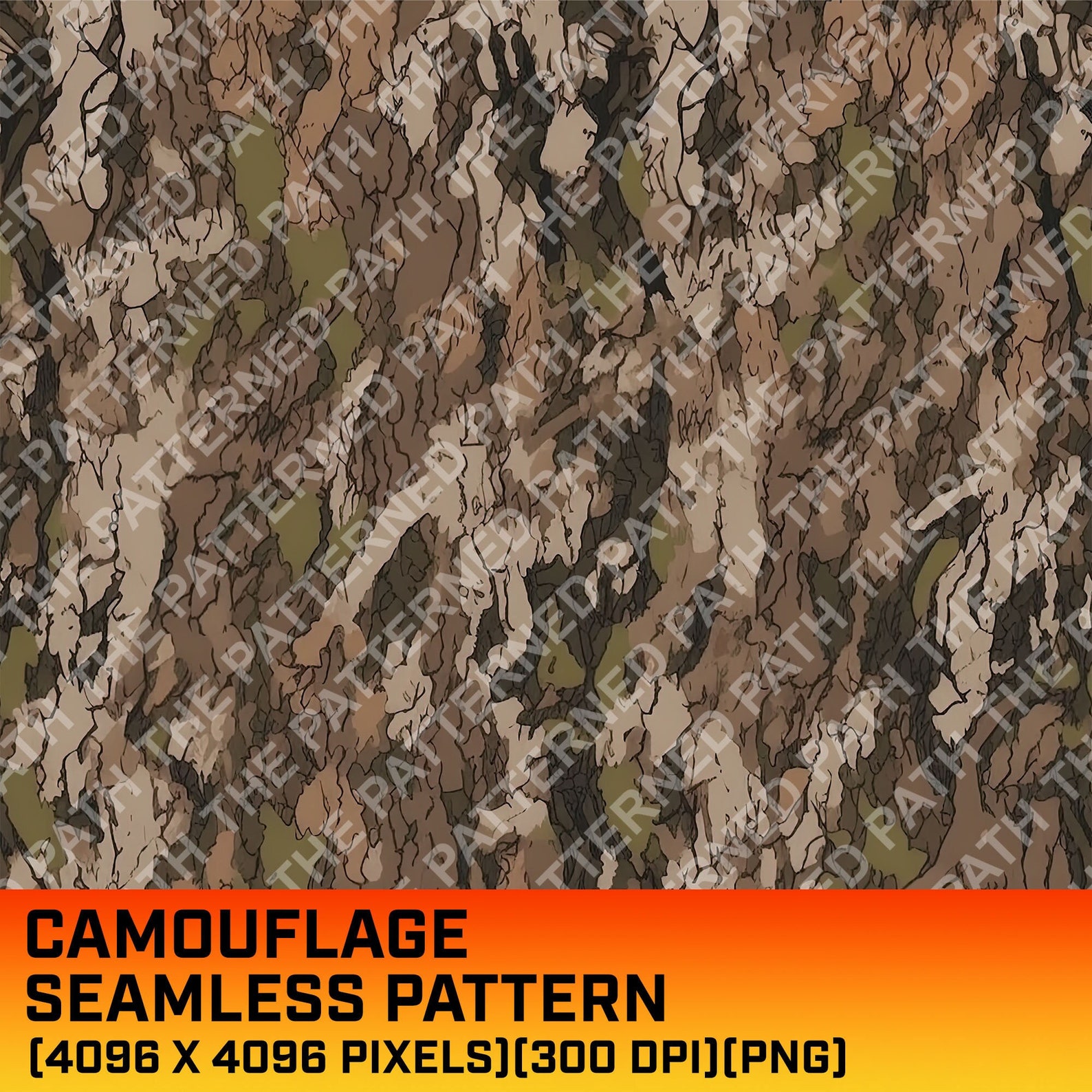Tree Bark Camouflage Pattern, Digital Paper, Hunting Camo, Digital Art ...