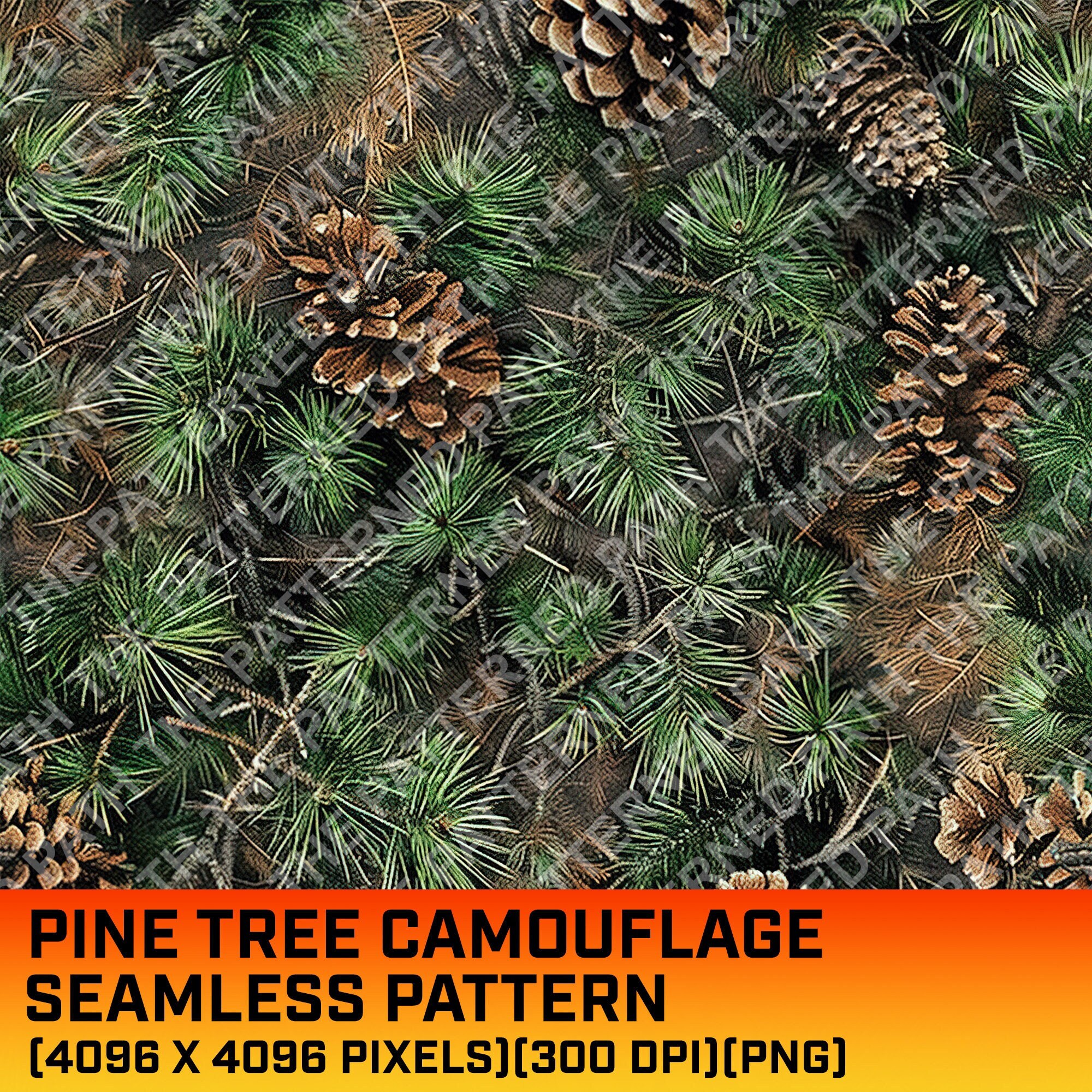 Pine Tree Camouflage Digital Seamless Pattern, Pine Cones, Pine Tree ...