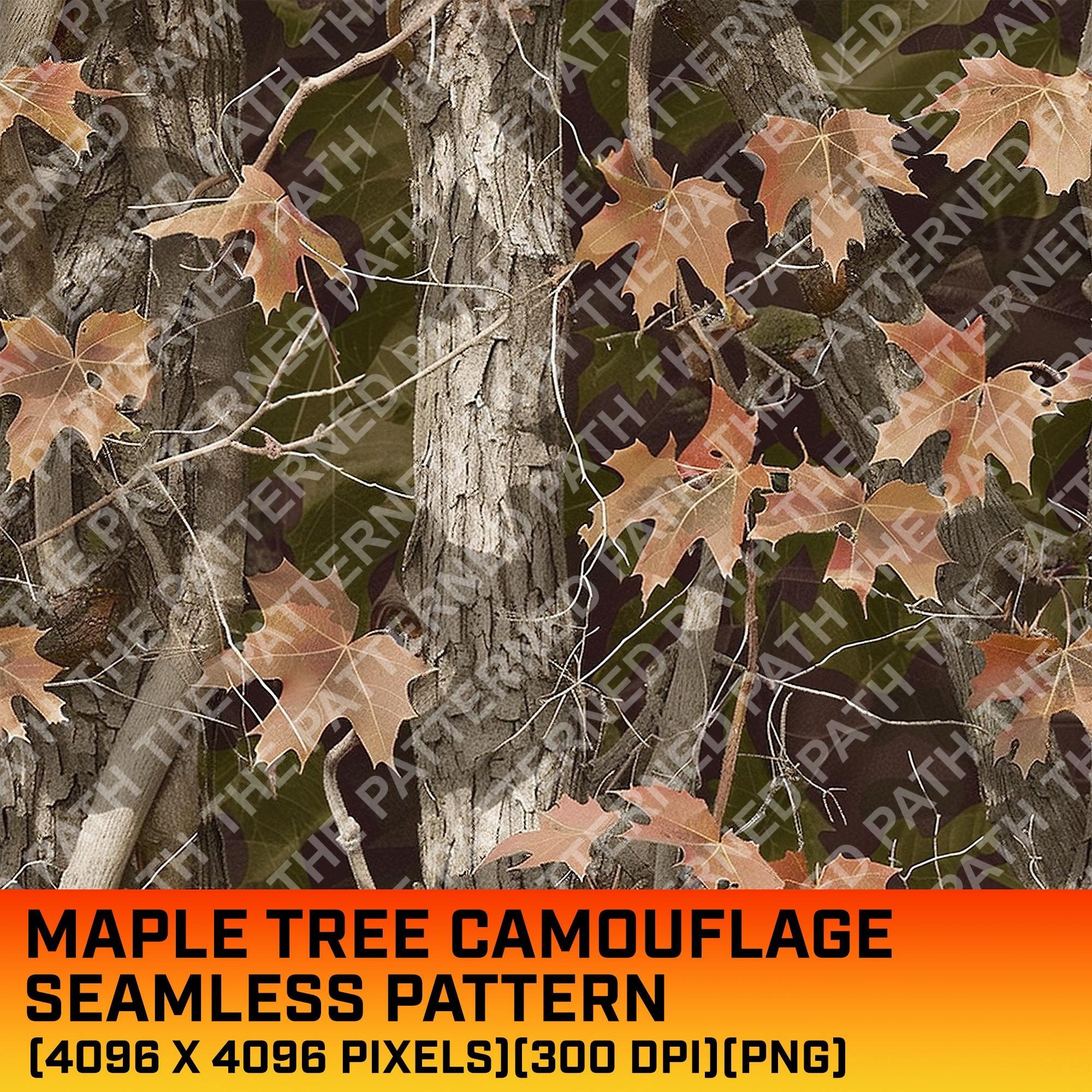Maple Tree Camouflage Seamless Digital Pattern, Hunting Camo, Maple ...