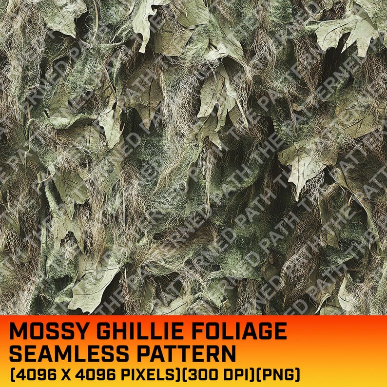 Mossy Ghillie Suit Grass Camouflage Digital Pattern, Foliage Texture ...
